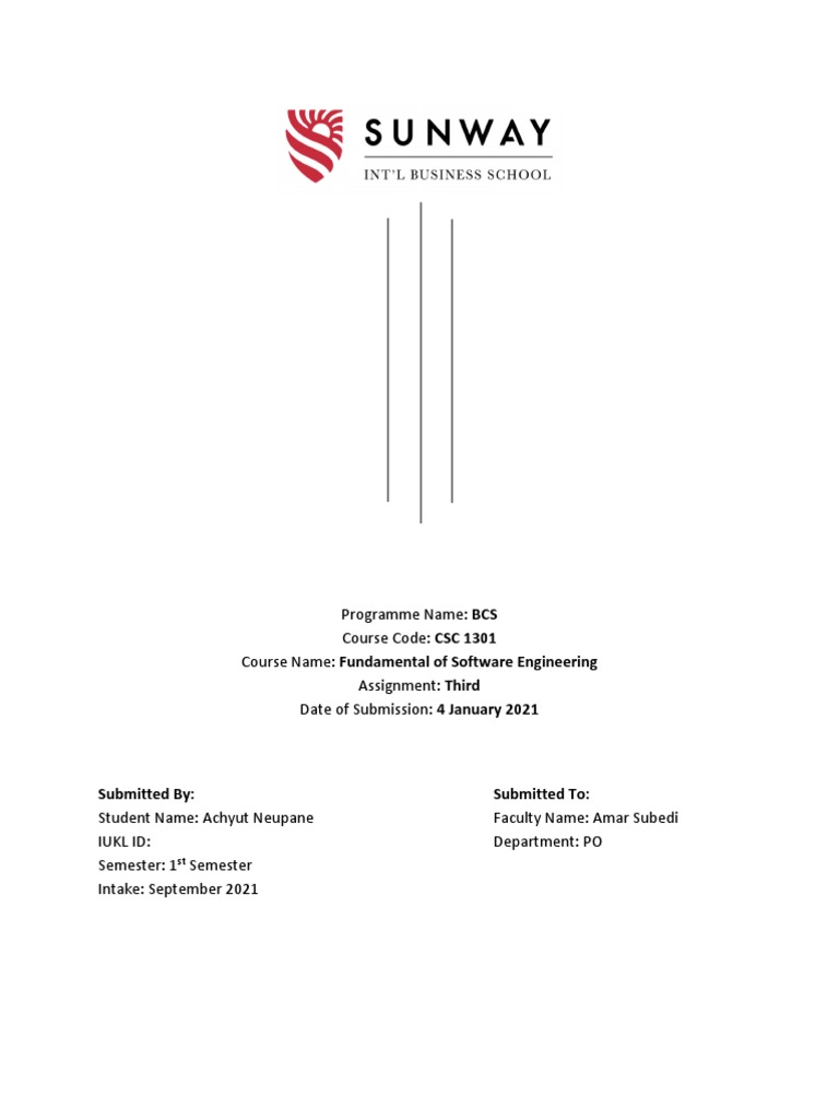 Csc 1301 Fundamental Of Software Engineering Third Assignment Pdf Databases Interface