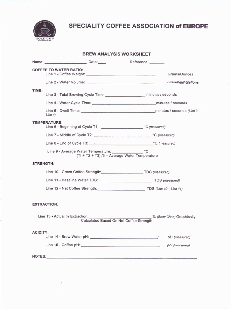 BREW ANALYSIS WORKSHEET Pec 33 | PDF