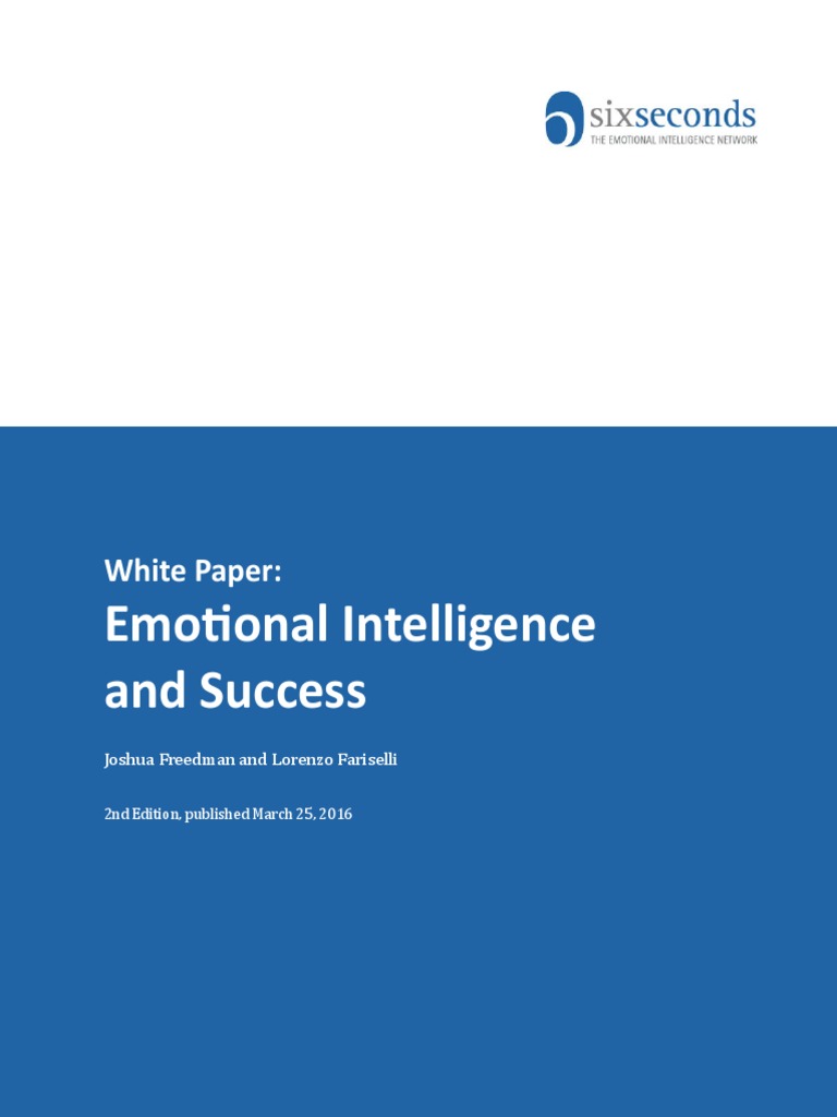 Emotional Intelligence White Paper | PDF | Emotional Intelligence | Empathy