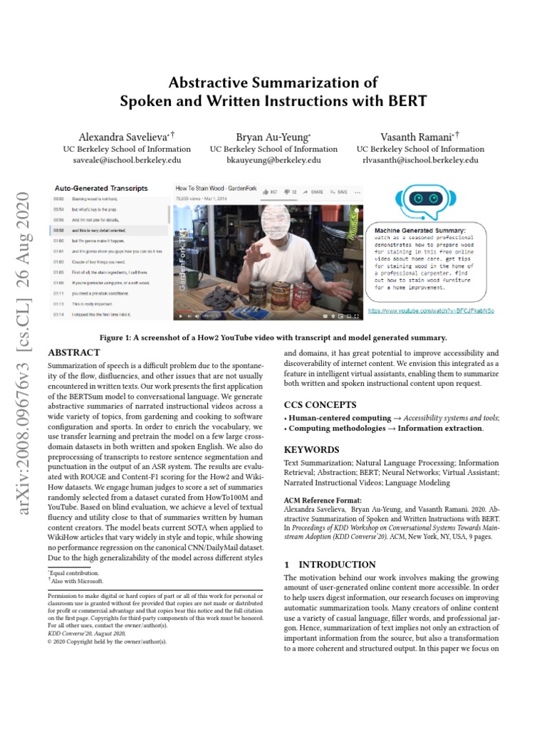 Abstractive Text Summerization Bert | PDF | Speech Recognition | Human ...