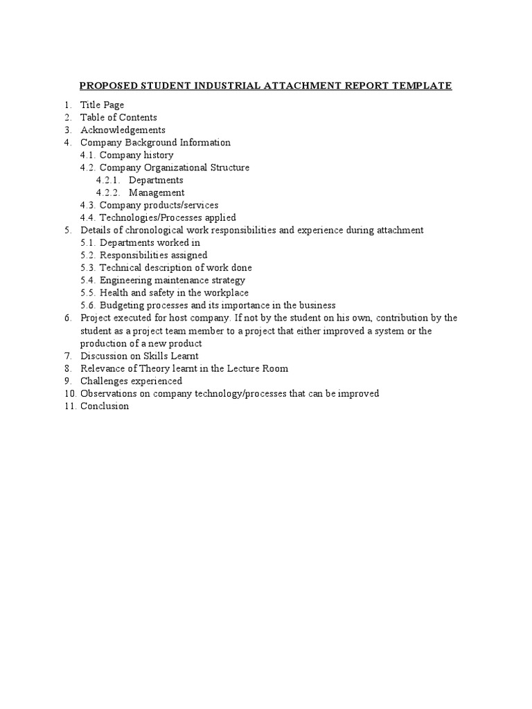 Student Attachment Report Template | PDF | Business