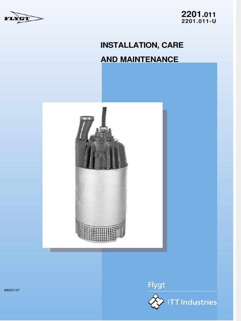 Manual Flygt 2201 | PDF | Pump | Electric Motor