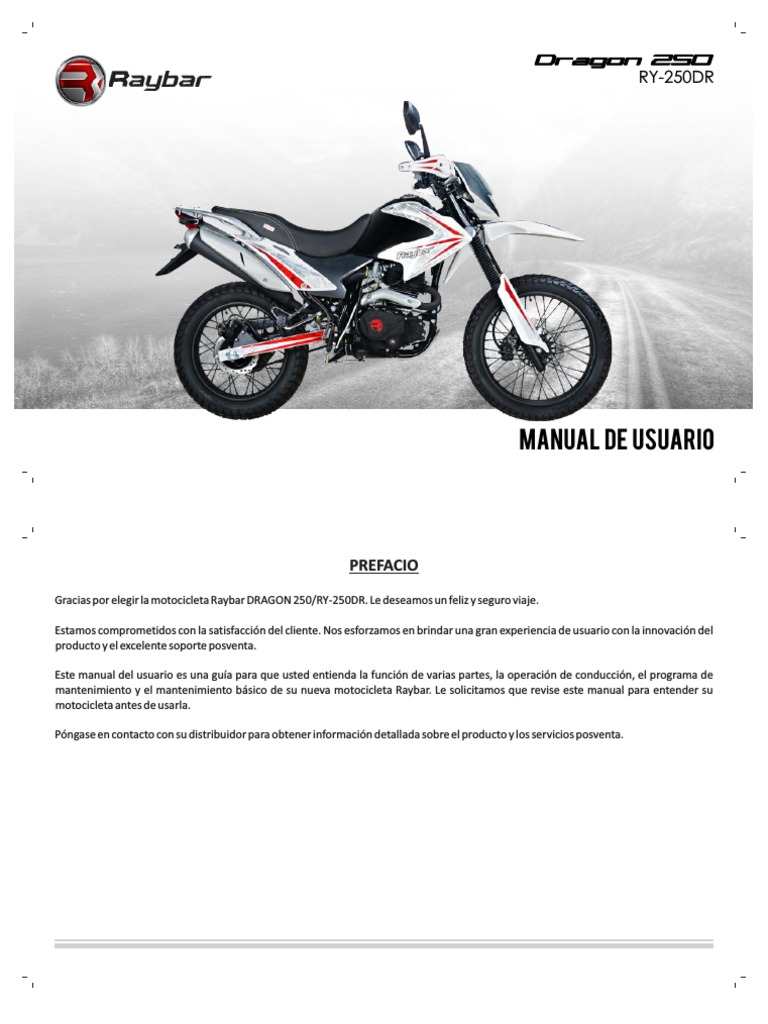 DRAGON 250CC Manual de Usuario | PDF | Carburador | Neumático