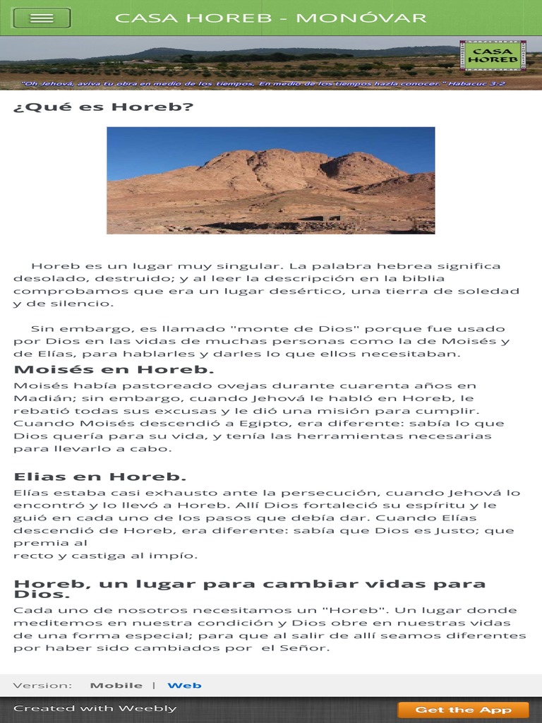 ¿Qué Es Horeb - Casa Horeb - Monóvar | PDF