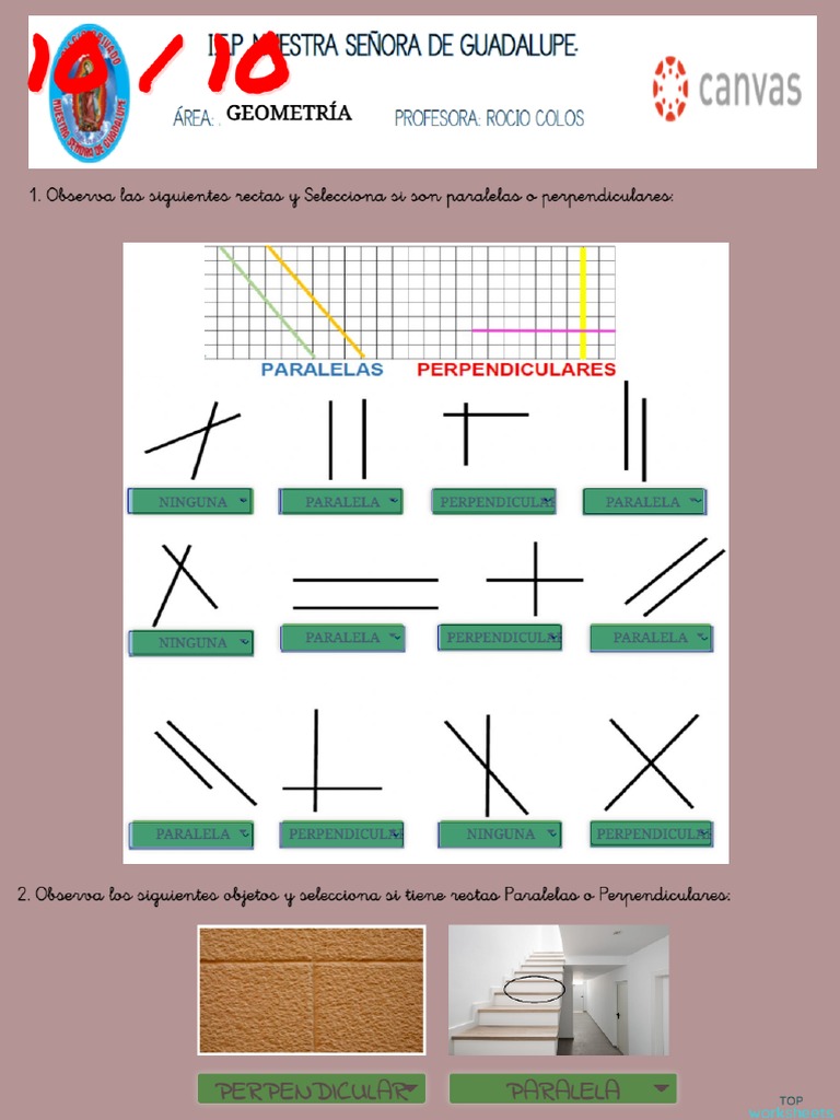 Geometría - Rectas Paralelas y Perpendiculares | PDF