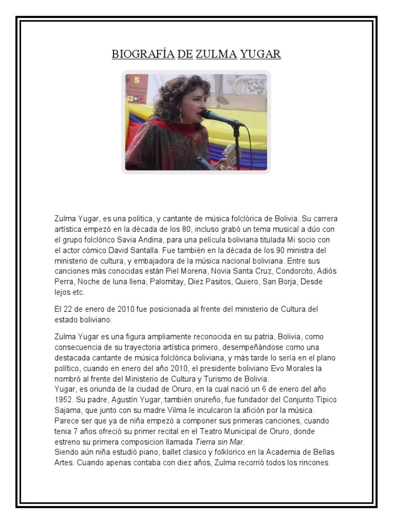 Biografía de Zulma Yuga1 | PDF | Las artes escénicas