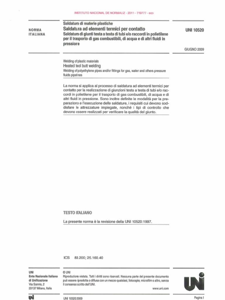 Uni 10520 - 2009 It | PDF