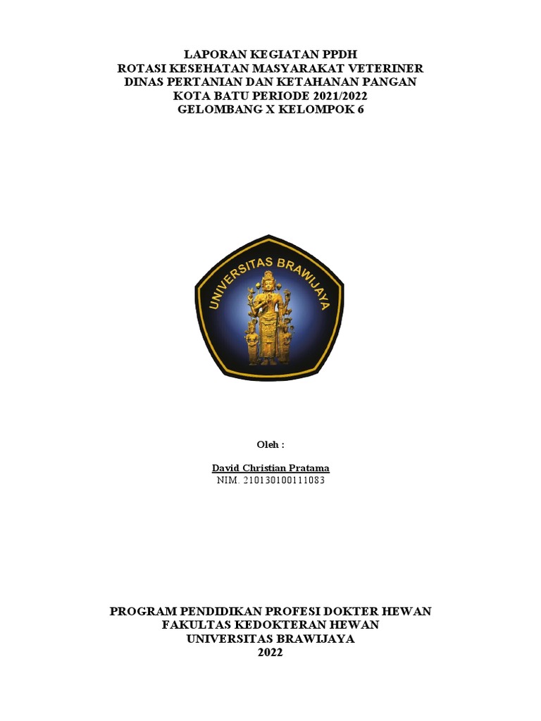 Laporan PPDH Kesmavet Kota Batu 2021/2022 | PDF