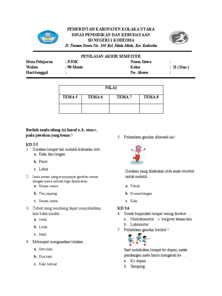 Soal Pjok KLS 2 | PDF