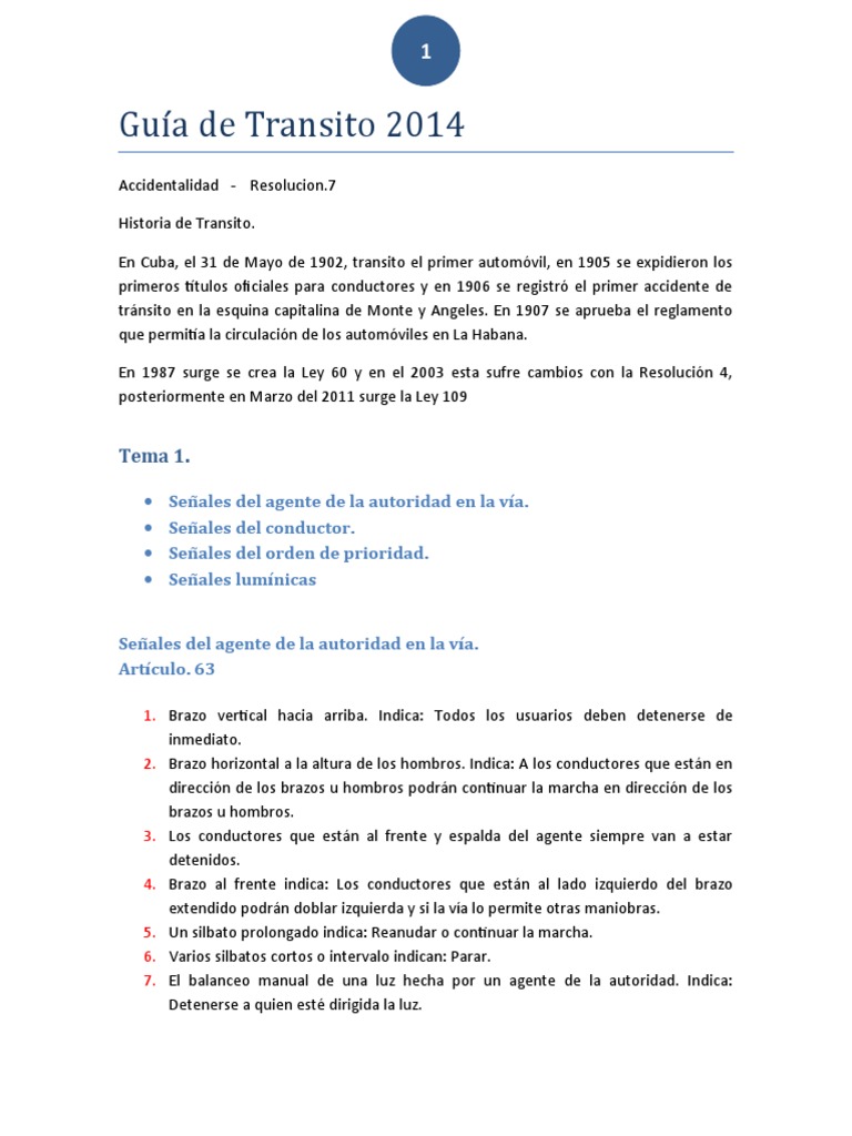 Guia Transito Cuba | PDF | Peatonal | Calle