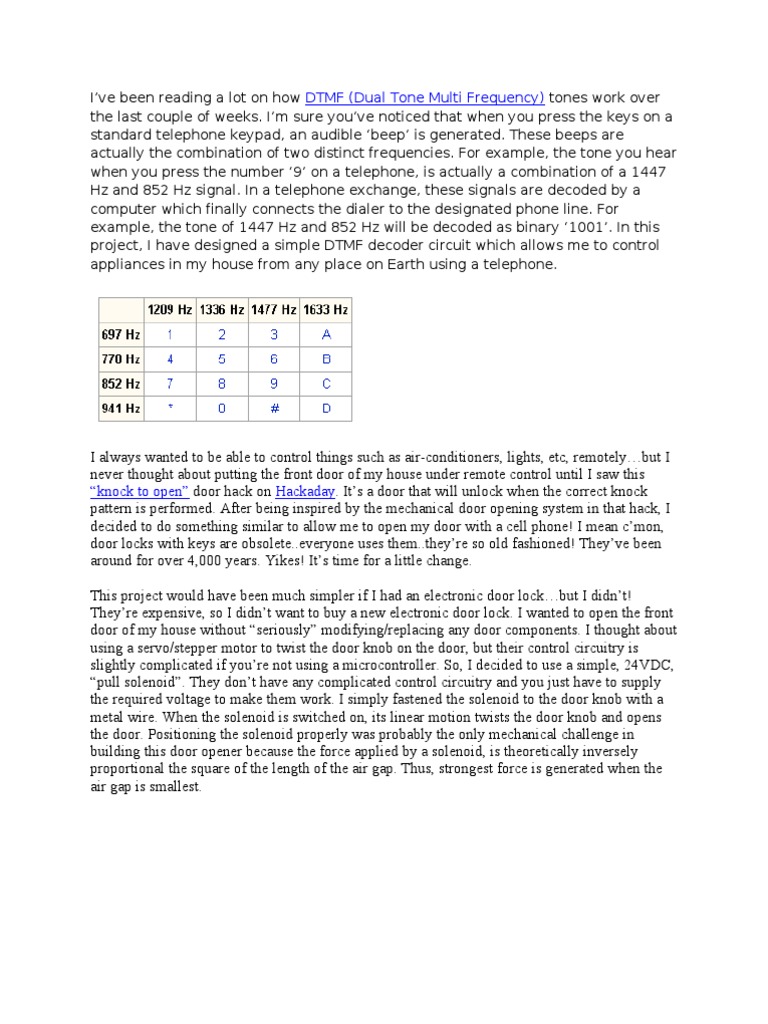 Cell Controlled Appliances | PDF | Telephone | Electronic Circuits