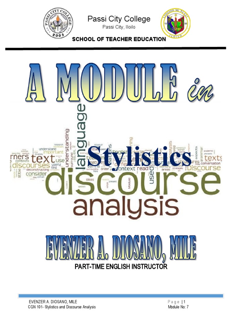 Stylistics and Discourse Analysis Module 7 | PDF | Noun | Communication
