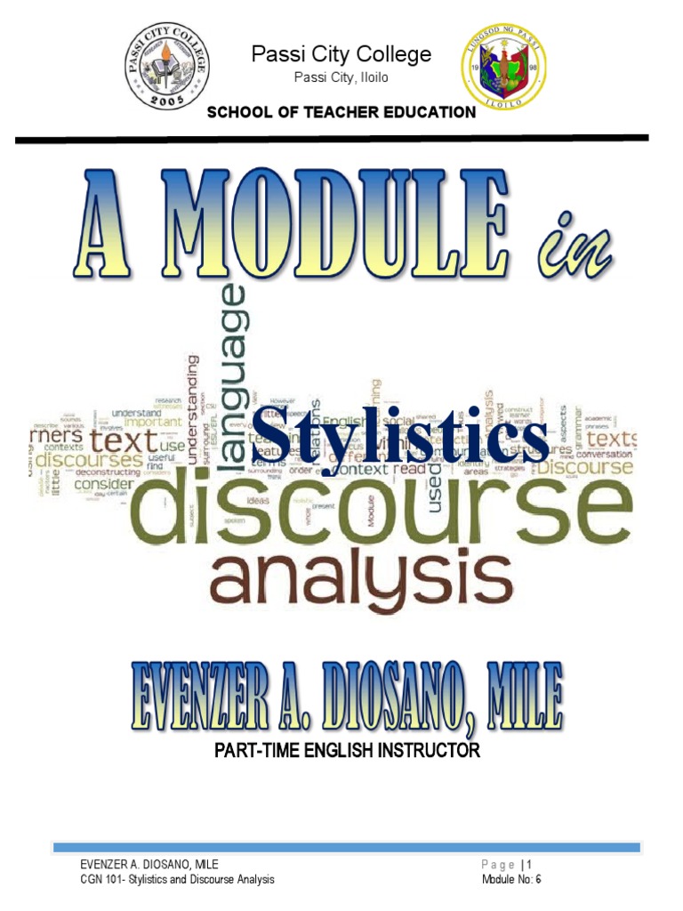 Stylistics and Discourse Analysis Module 6 | PDF | Linguistics | Grammar
