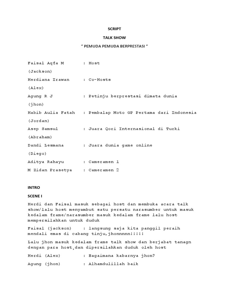 Script Tugas Video Komunikasi Kelompok 3 Tasik | PDF