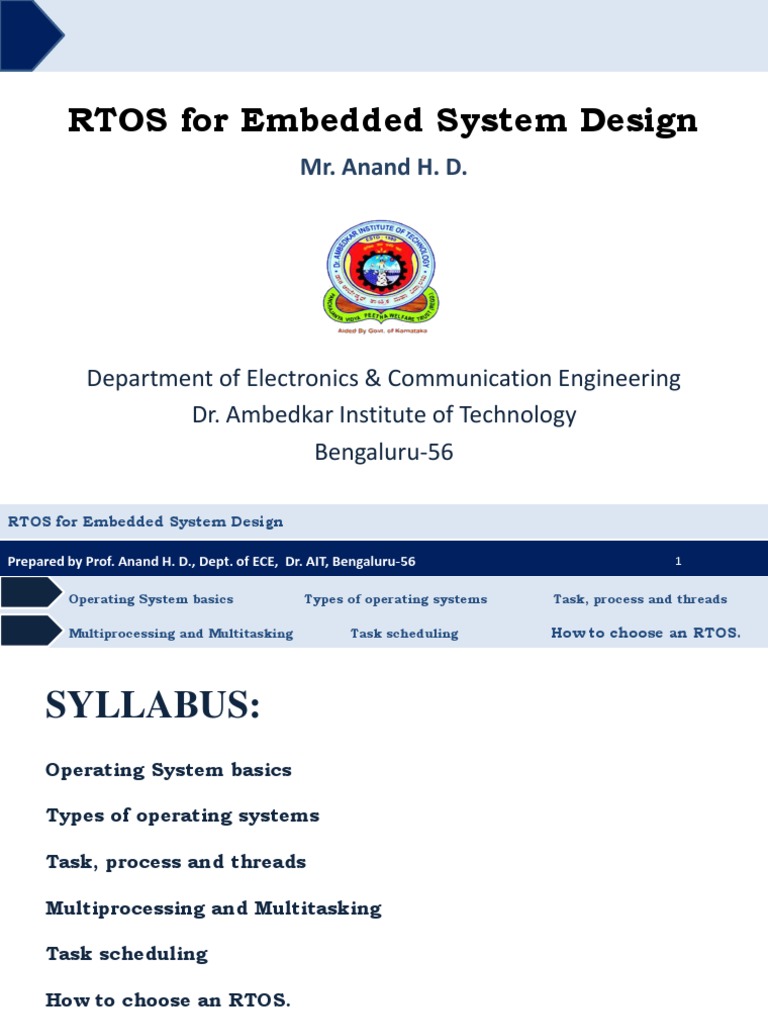 RTOS For Embedded System Design: Mr. Anand H. D | PDF | Process ... RTOS For Embedded System Design: Mr. Anand H. D | PDF | Process ...