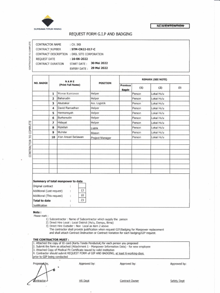Form Pengajuan Badging Id - 0001 | PDF | Consent | Law Of Obligations
