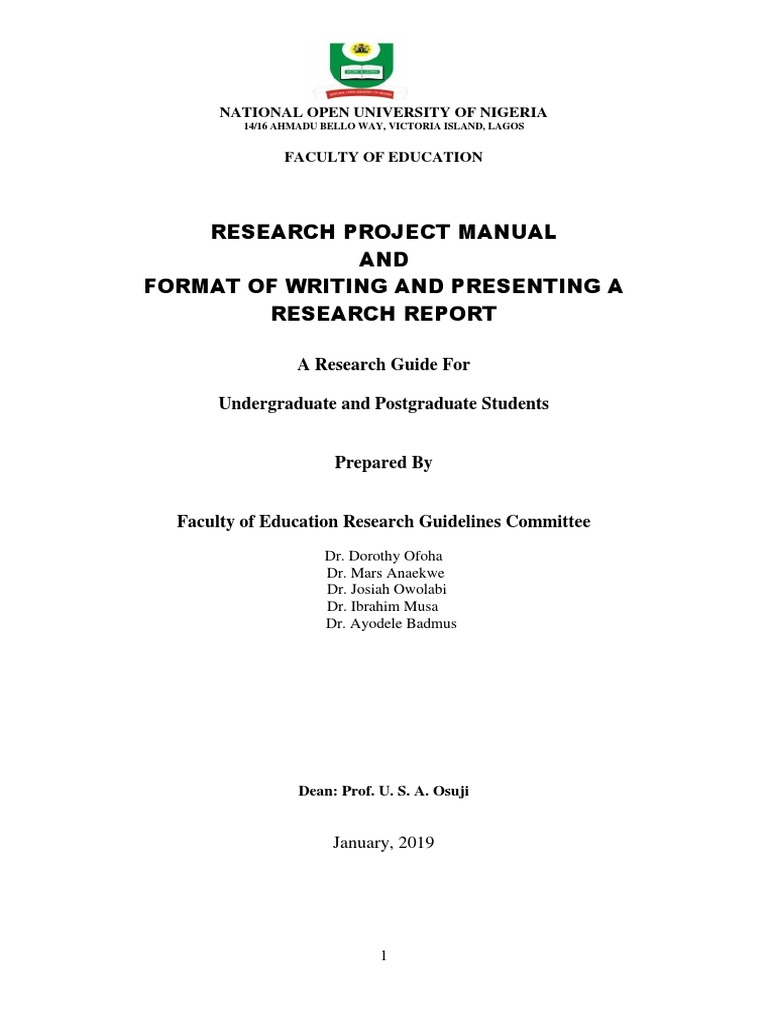 Research Project Manual and Format | PDF | Thesis | Hypothesis