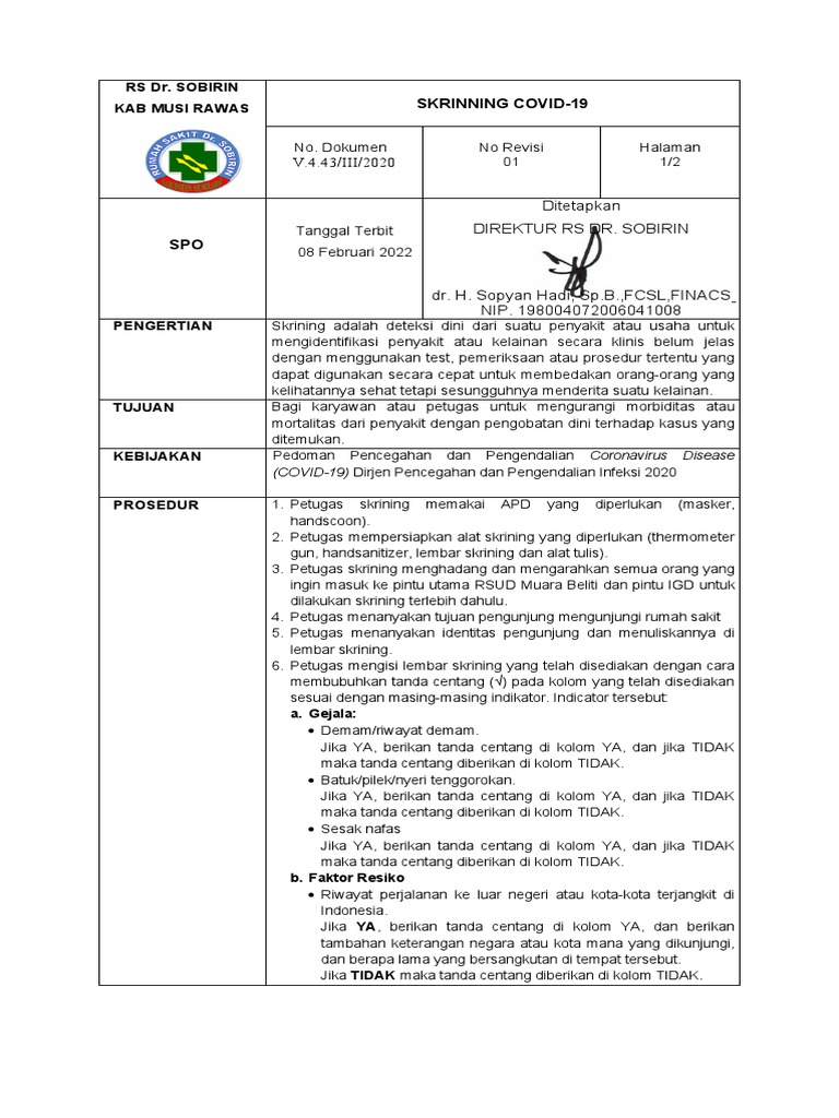 Skrining Visual COVID-19 Rawat Jalan | PDF
