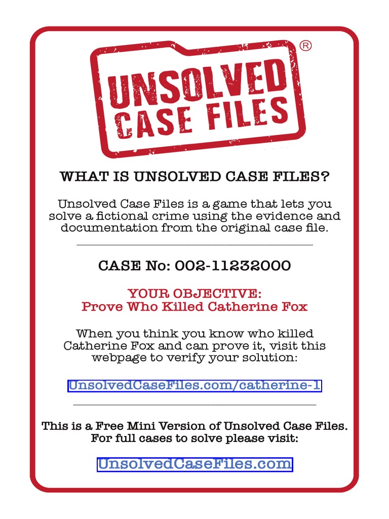 Unsolved Case Files Fox | PDF