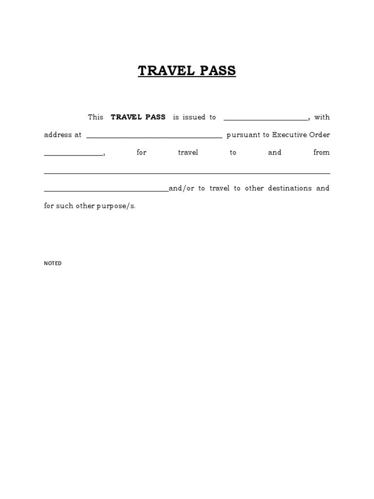 Travel Pass | PDF