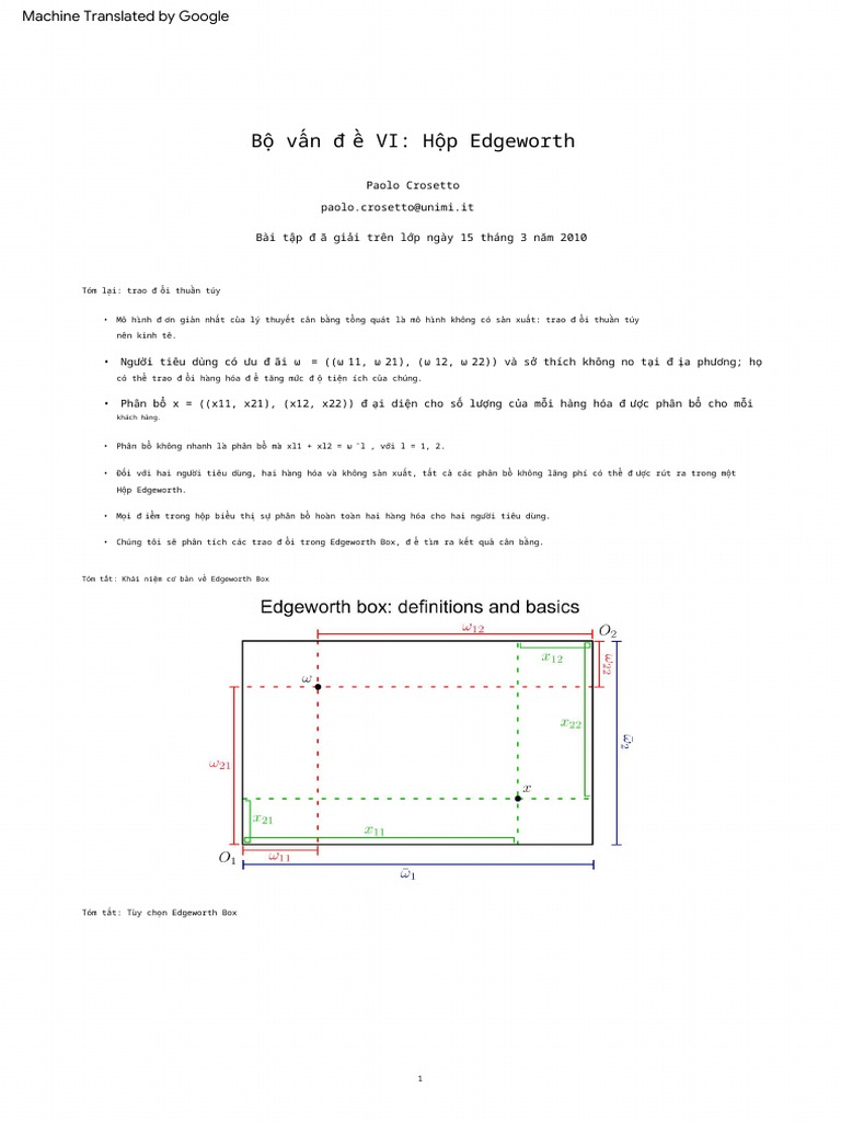Edgeworth Box | PDF
