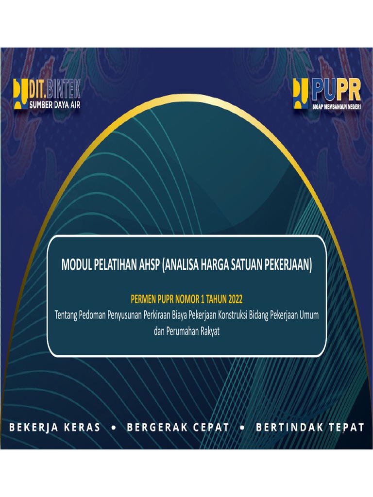 Dirbintek SDA - Modul Pelatihan AHSP | PDF
