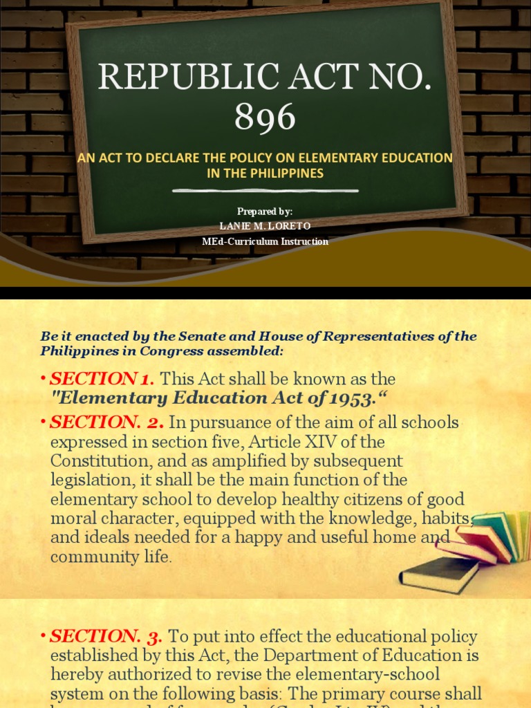 Republic Act No 896 | PDF | Schools | Government