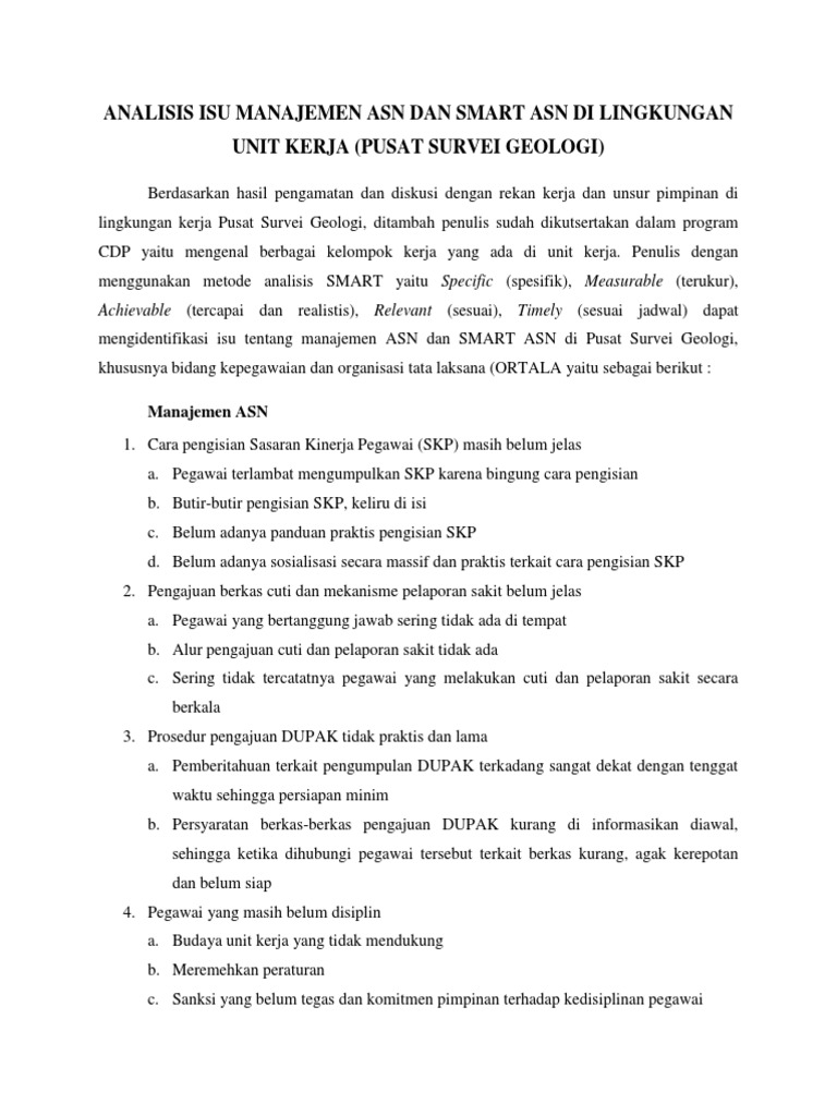 Analisis Isu Manajemen ASN Dan SMART ASN | PDF