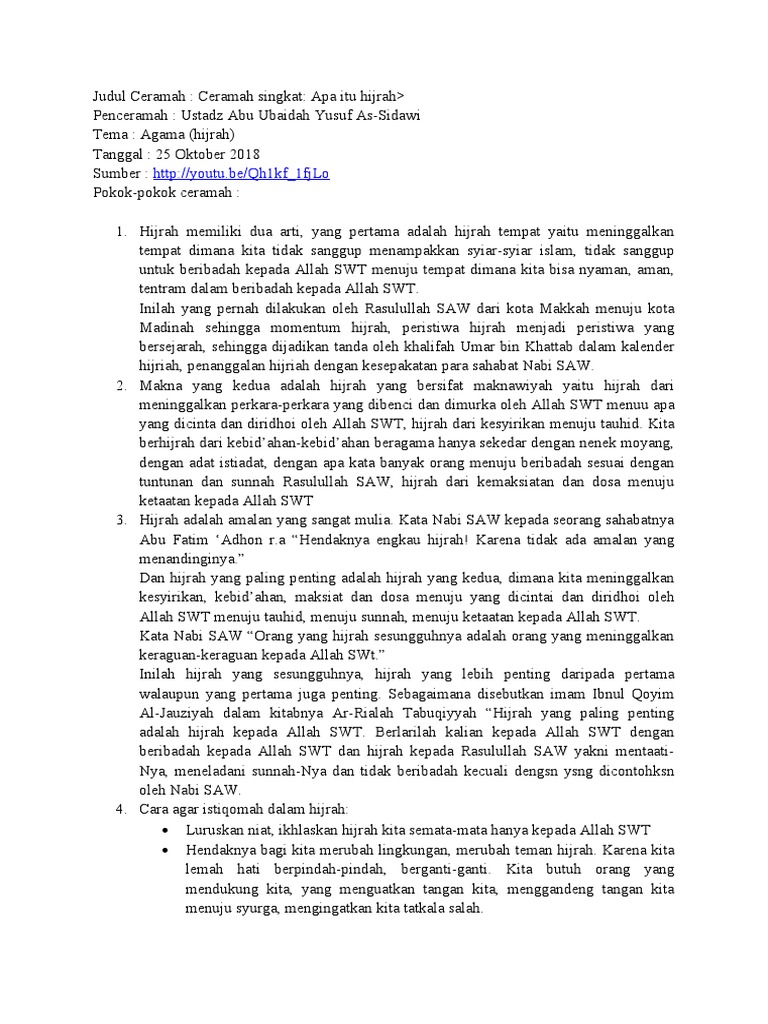 Isi Ceramah 2 | PDF | Agama & Spiritualitas