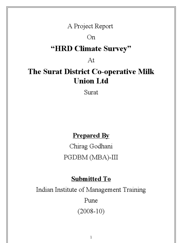 Project Report On HRD Climate | PDF | Organizational Culture | Human ...