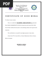 Certificate of Recognition for SELG Treasurer | PDF | Wellness