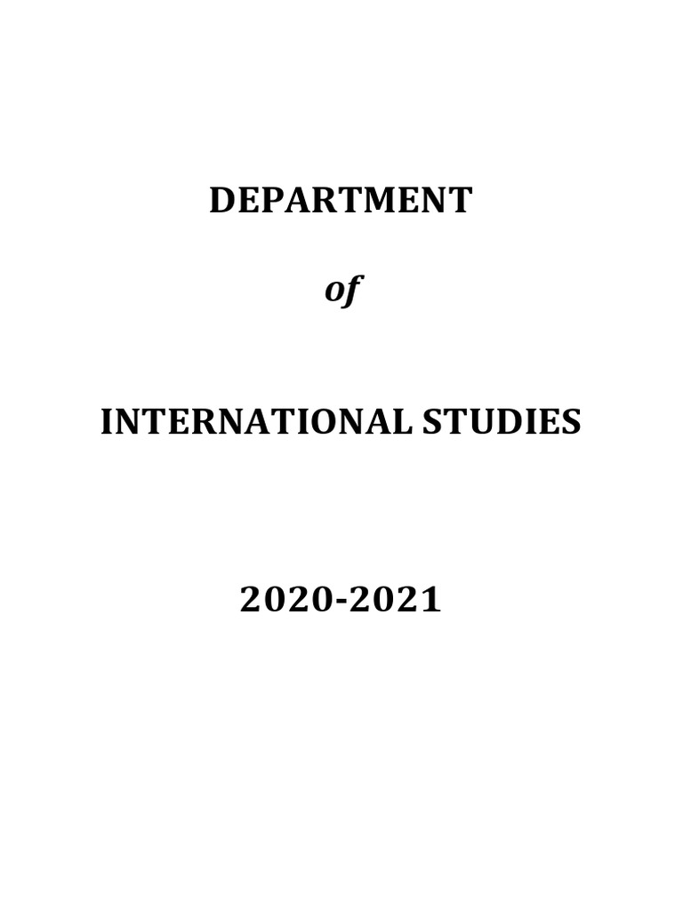 DIS Booklet Updated - 2021 | PDF | International Relations | Theory