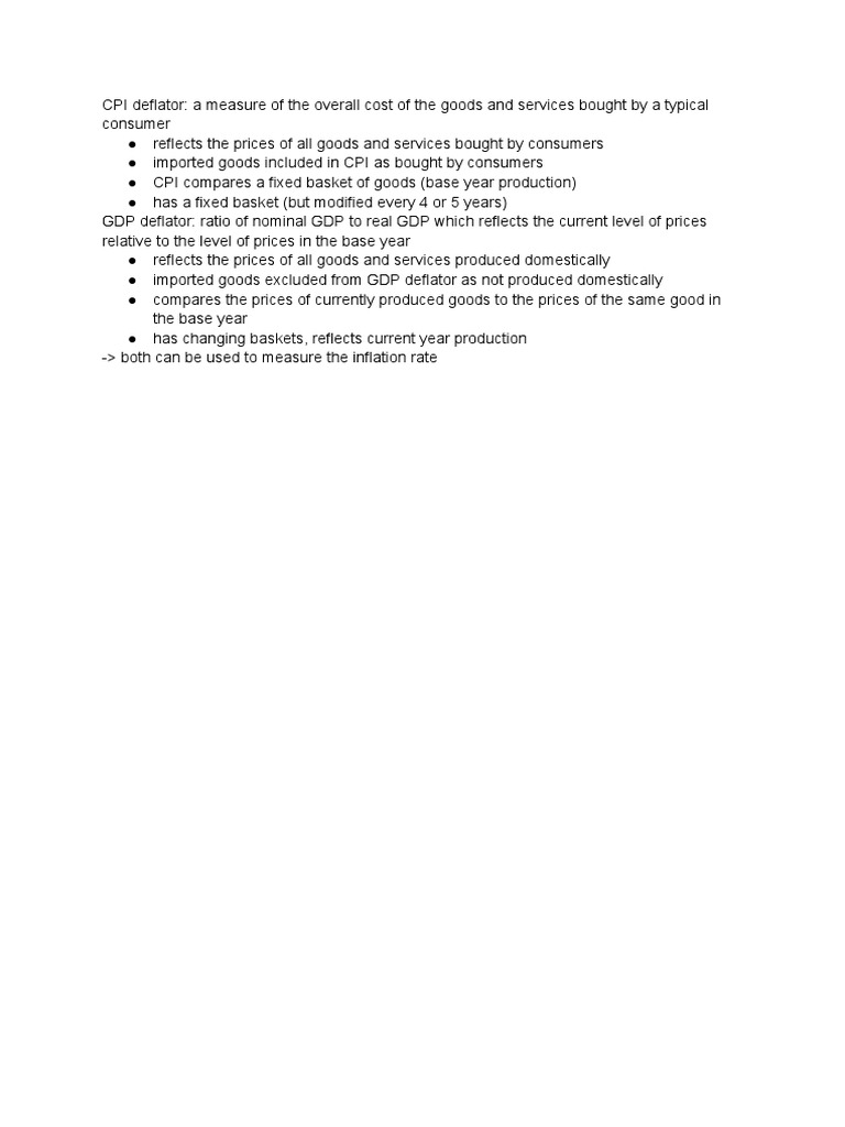 CPI Vs GDP | PDF | Law