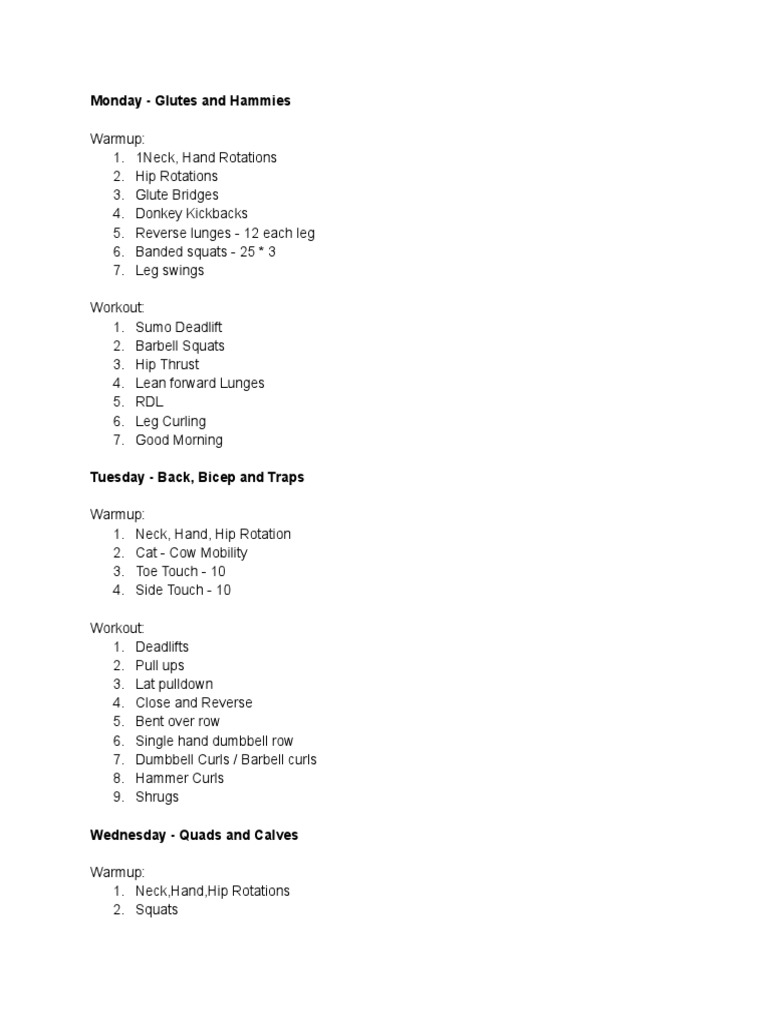 May Workout Split | PDF