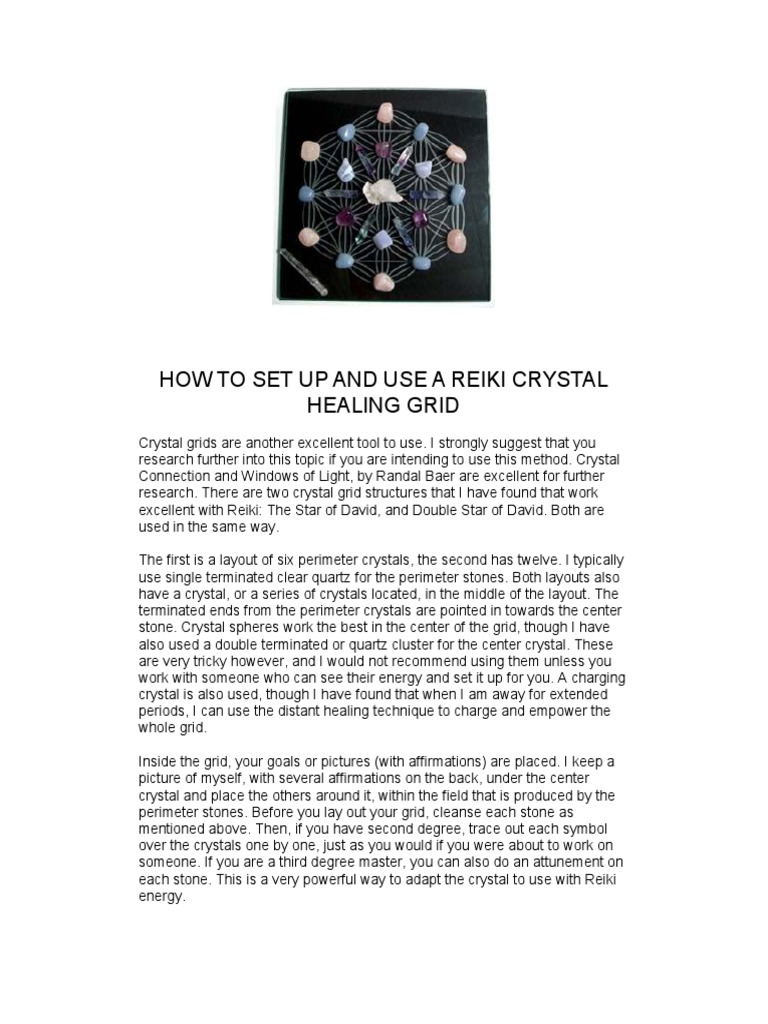 How To Set Up and Use A Reiki Crystal Healing Grid | PDF | Energy ...