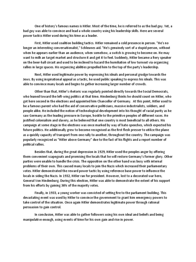 Hitlers Rise To Power | PDF | Adolf Hitler | Nazi Party