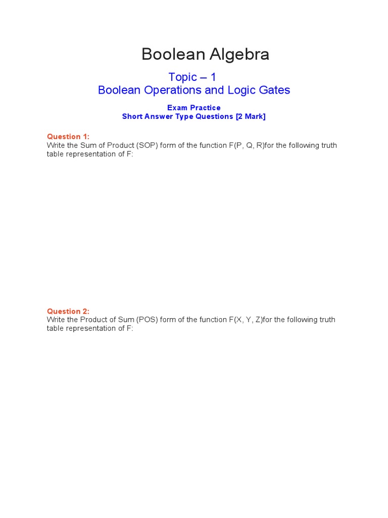 Assignment - Boolean Algebra | PDF | Teaching Mathematics | Boolean Algebra