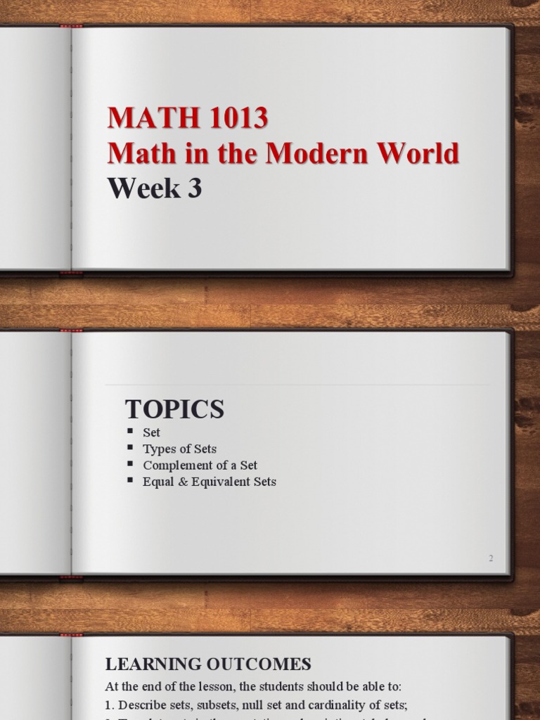 MMW Lesson 3 | PDF | Set (Mathematics) | Mathematics