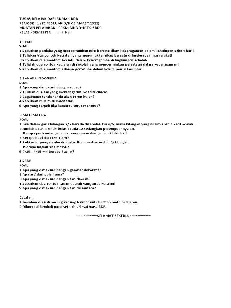 Soal BDR | PDF