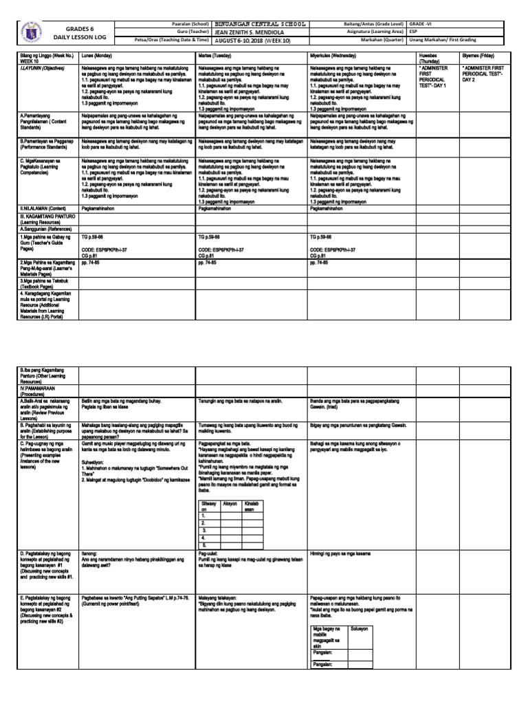 New DLP Esp q1 Week 10 | PDF