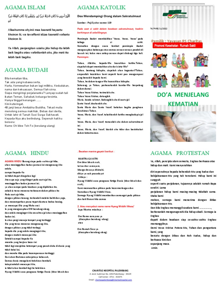 LEAFLET Doa Menjelang Kematian | PDF