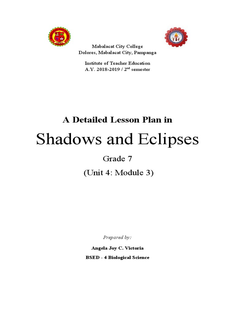 Shadows and Eclipses: A Detailed Lesson Plan in | PDF | Solar Eclipse ...