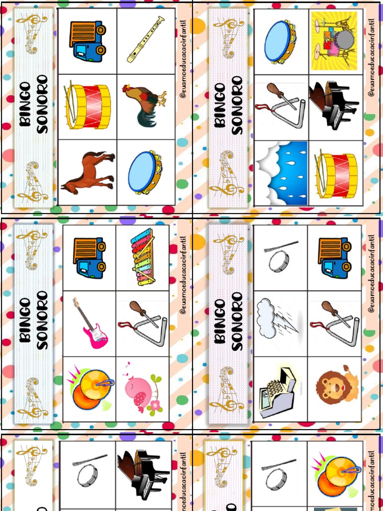 14) Bingo Sonoro 26 Cartelas Grátis - @euamoeducacaoinfantil PDF | PDF