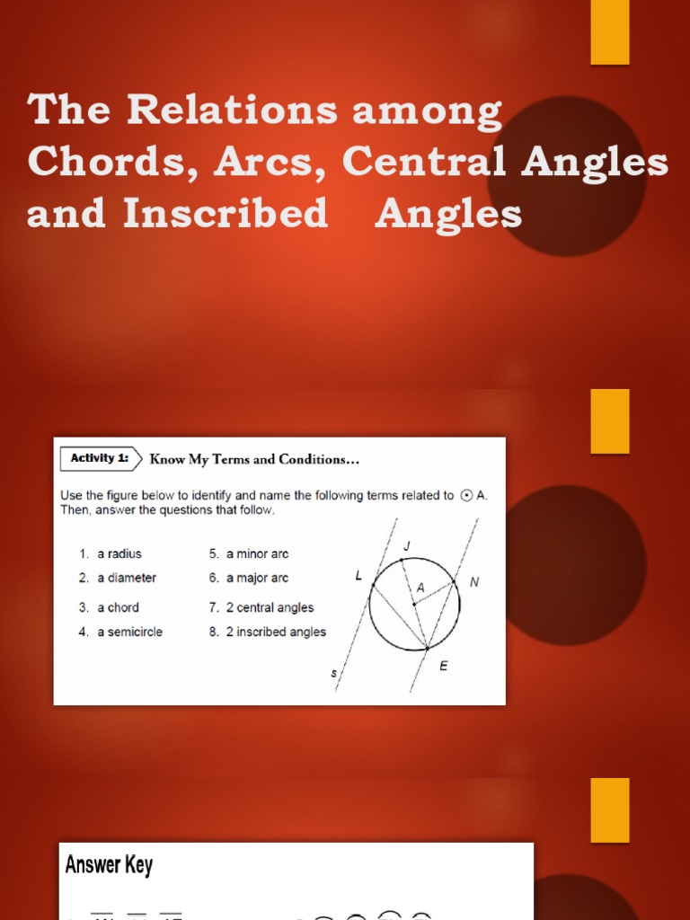 The Relations Among Chords, Arcs, Central | PDF
