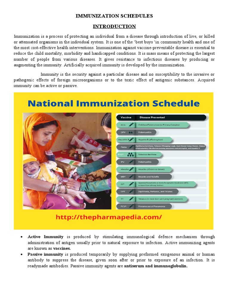 Immunization Schedules | PDF | Vaccines | Tuberculosis