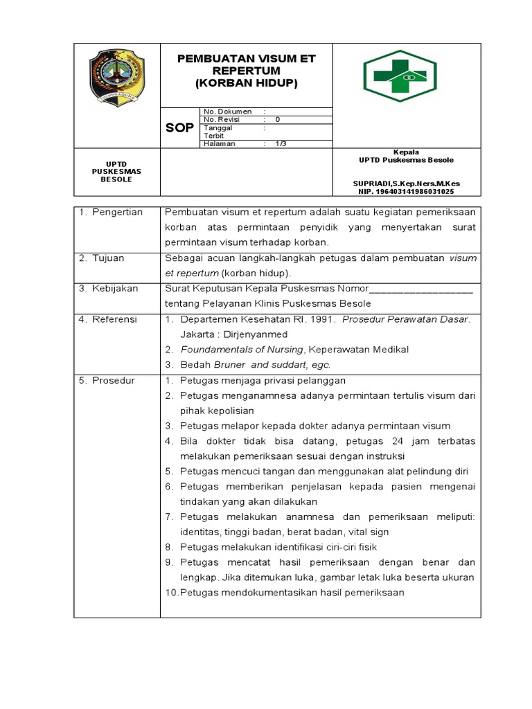 Proses Pembuatan Visum Korban Hidup | PDF