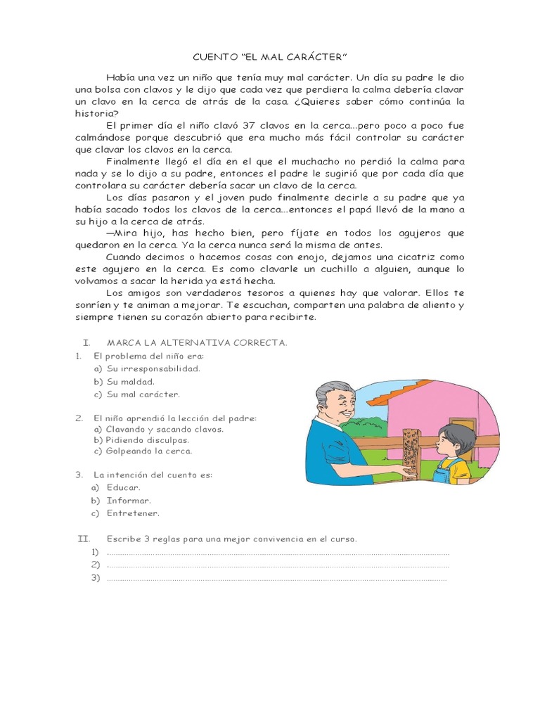 Cuento El Mal Carácter | PDF