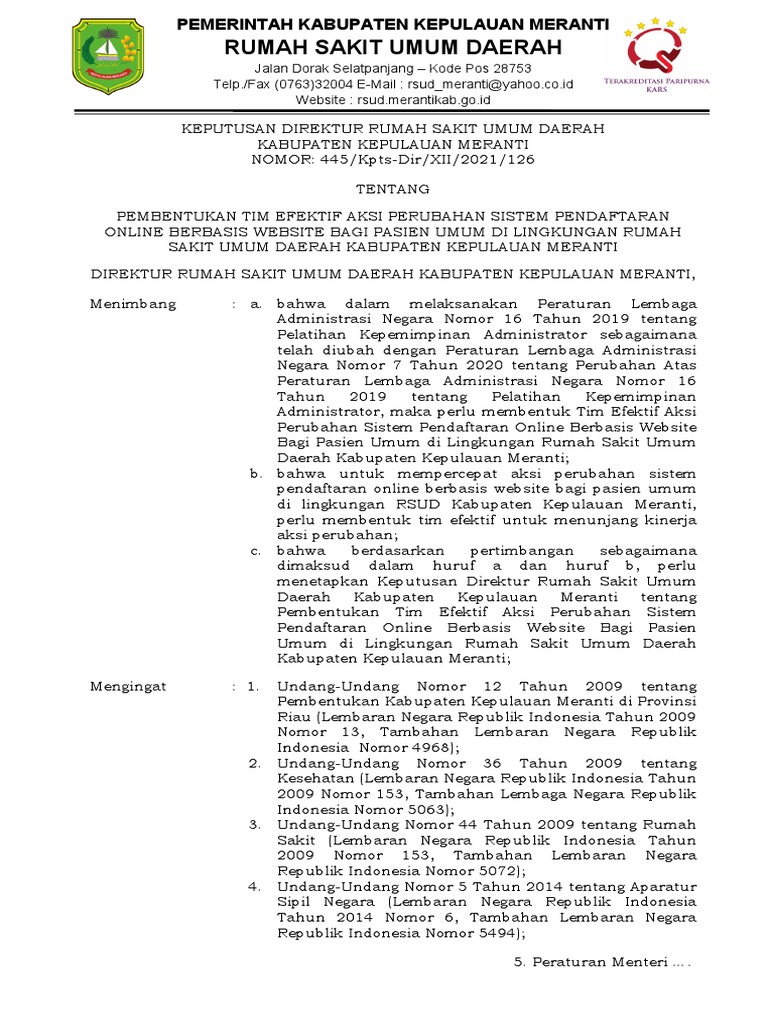 SK Tim Efektif Aksi Perubahan | PDF