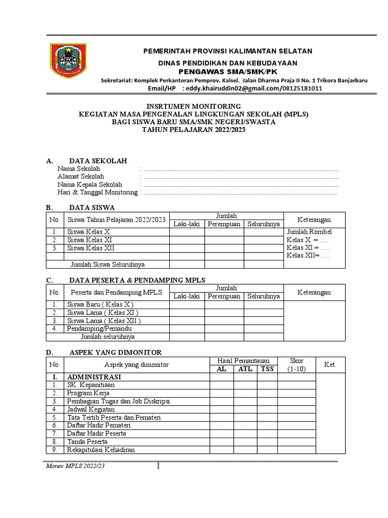 Instrumen - Monitoring MPLS - 2022-2023 | PDF