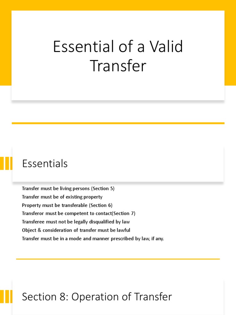 Essential of A Valid Transfer | PDF